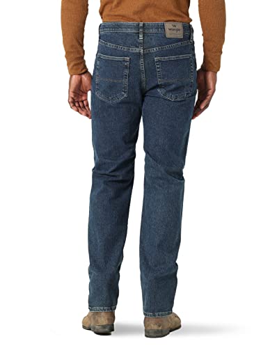 Wrangler Authentics Men's Regular Fit Comfort Flex Waist Jean, Dark Stonewash, 38W x 29L