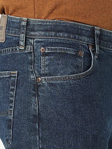 Wrangler Authentics Men's Regular Fit Comfort Flex Waist Jean, Dark Stonewash, 38W x 29L