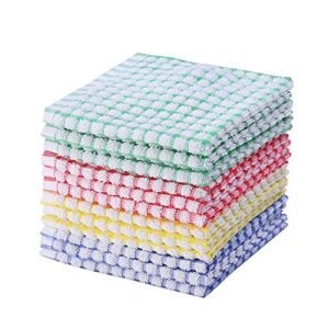 kitchen dishcloths 12pcs 11x12 inches bulk cotton kitchen dish cloths scrubbing wash cloths sets (mix color)