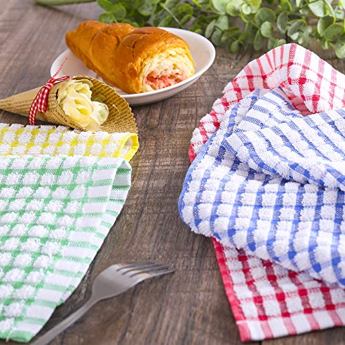 Kitchen Dishcloths 12pcs 11x12 Inches Bulk Cotton Kitchen Dish Cloths Scrubbing Wash Cloths Sets (Mix color)