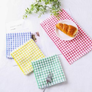 Kitchen Dishcloths 12pcs 11x12 Inches Bulk Cotton Kitchen Dish Cloths Scrubbing Wash Cloths Sets (Mix color)