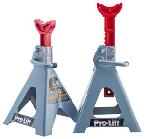 pro-lift heavy duty 6 ton jack stands pair - double locking pins - handle lock and mobility pin for auto repair shop with extra safety