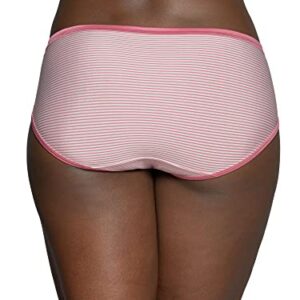 Vanity Fair Women's Illumination Hipster Panties, Silky Stretch & Satin Trim, Rosy Stripe Print, Large/7