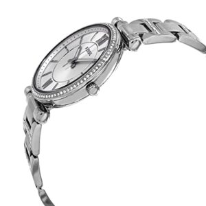 Fossil Women's Carlie Quartz Stainless Steel Three-Hand Watch, Color: Silver Glitz (Model: ES4341)