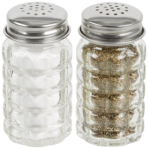 Great Credentials© Retro Style Salt and Pepper Shakers with Stainless Tops Set of 2