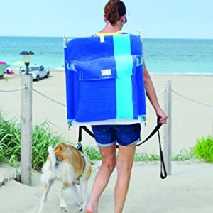 RIO beach Portable Folding Backpack Beach Lounge Chair with Backpack Straps and Storage Pouch, Blue Stripe, ·72“ x 22“ x 10"