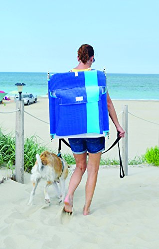 RIO beach Portable Folding Backpack Beach Lounge Chair with Backpack Straps and Storage Pouch, Blue Stripe, ·72“ x 22“ x 10"