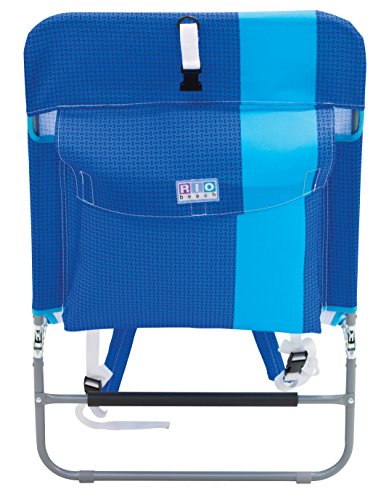 RIO beach Portable Folding Backpack Beach Lounge Chair with Backpack Straps and Storage Pouch, Blue Stripe, ·72“ x 22“ x 10"