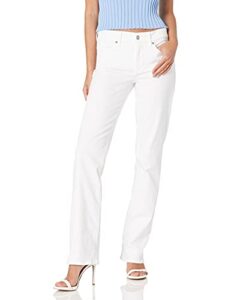 nydj womens women's petite size marilyn straight leg jeans, optic white, 8 petite us