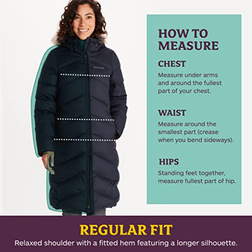 MARMOT Women’s Montreaux Full-Length Parka | Down-Insulated, Water-Resistant, Jet Black, Small