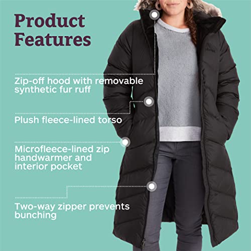 MARMOT Women’s Montreaux Full-Length Parka | Down-Insulated, Water-Resistant, Jet Black, Small