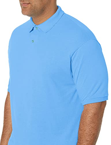 Jerzees Men's SpotShield Stain Resistant Polo Shirts (Short & Long, Short Sleeve-Light Blue, Large