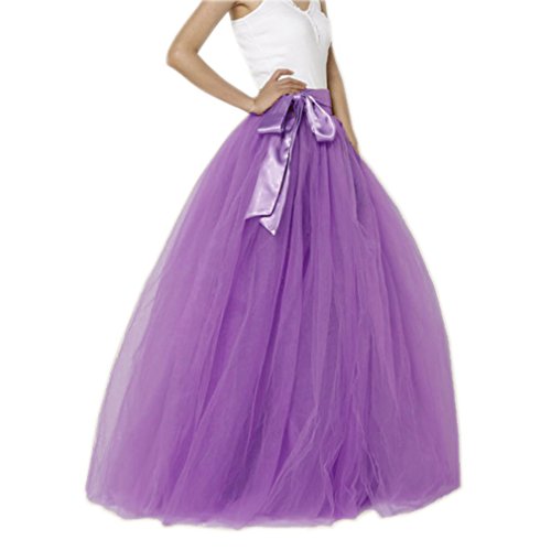 EllieHouse Womens Long Tutu Party Evening Tulle Skirt Purple Size XXL PC05