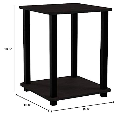 Furinno Simplistic Set of 2 End Table, Dark Walnut