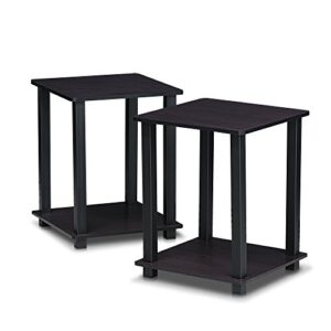 furinno simplistic set of 2 end table, dark walnut