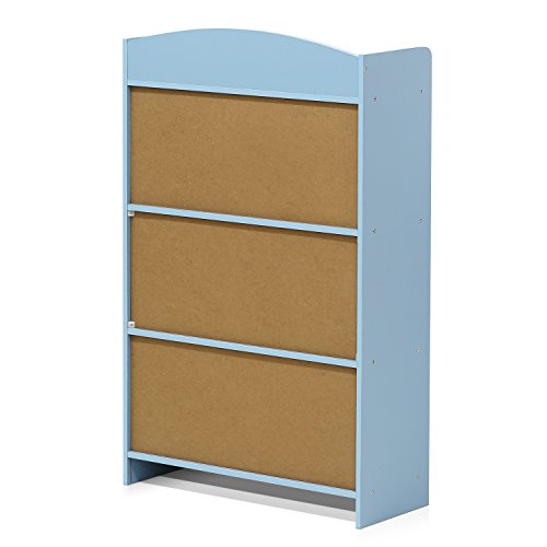 FURINNO Stylish Kidkanac 2 tier Bookshelf With Storage Cabinet, Light Blue