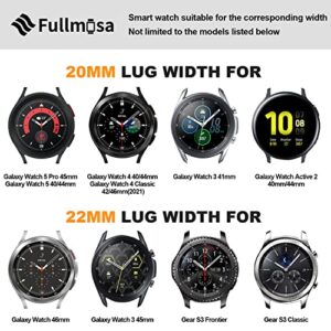 Fullmosa 20mm Leather Watch Band Compatible with Samsung Galaxy Watch 6 40mm 44mm/Galaxy Watch 6 Classic 43mm 47mm,Galaxy Watch 5 40mm 44mm/Pro 45mm,Galaxy Watch 4 40mm 44mm,Dark Blue+Rose Gold Buckle