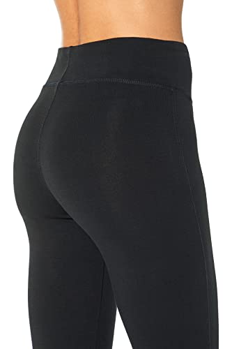 Bally Total Fitness Women's High Rise Tummy Control Bootleg Pant, Black, Medium