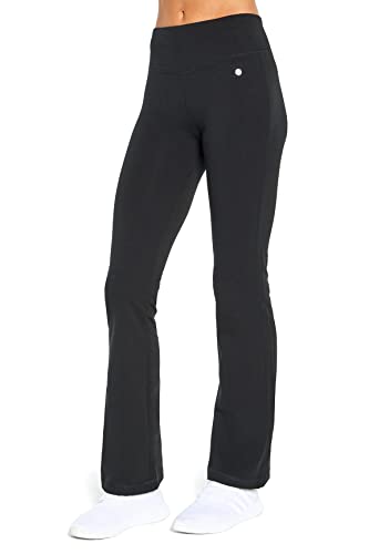 Bally Total Fitness Women's High Rise Tummy Control Bootleg Pant, Black, Medium