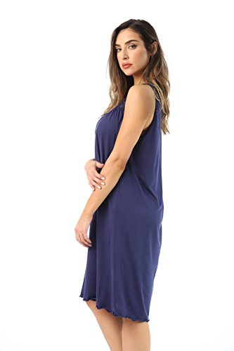 Dreamcrest 1541B-Navy-1X Nightgown/Women Sleepwear/Sleep Dress