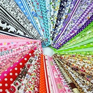 60 Pcs 4" x 4"(10cm x 10cm) Assorted Craft Fabric Bundle Squares Patchwork Fabric Sets for DIY Sewing Scrapbooking Quilting Dot Pattern