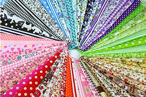 60 Pcs 4" x 4"(10cm x 10cm) Assorted Craft Fabric Bundle Squares Patchwork Fabric Sets for DIY Sewing Scrapbooking Quilting Dot Pattern