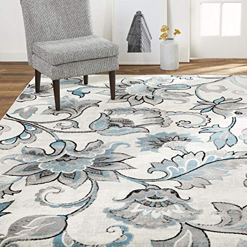 Home Dynamix Boho Odesa Area Rug 20"x31", Ikat Ivory/Blue