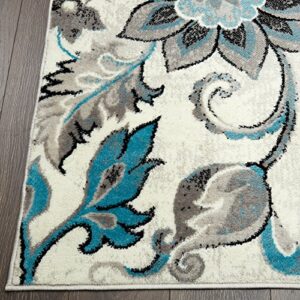 Home Dynamix Boho Odesa Area Rug 20"x31", Ikat Ivory/Blue