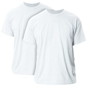 gildan adult ultra cotton t-shirt, style g2000, multipack, white (2-pack), 2x-large