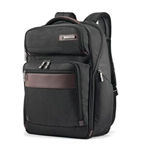 samsonite kombi business backpack, black/brown, 17.5 x 12 x 7-inch