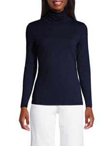 lands' end women lwcm shaped turtleneck radiant navy tall medium