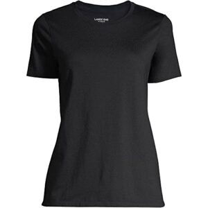 Lands' End Women s SS Relaxed Supima Crew Neck T Shirt Black Plus 2X