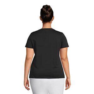 Lands' End Women s SS Relaxed Supima Crew Neck T Shirt Black Plus 2X