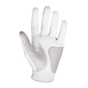 FootJoy Women's WeatherSof Golf Glove, Pack of 2, White Medium, Worn on Left Hand