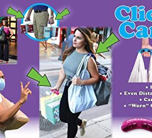 Click & Carry Grocery Bag Carrier, 1 Pack, Fuchsia - As seen on Shark Tank, Soft Cushion Grip, Hands Free Grocery Bag Carrier, Plastic Bag Holder, Haul Sports Gear, Click and Carry with Ease