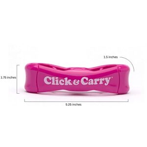 Click & Carry Grocery Bag Carrier, 1 Pack, Fuchsia - As seen on Shark Tank, Soft Cushion Grip, Hands Free Grocery Bag Carrier, Plastic Bag Holder, Haul Sports Gear, Click and Carry with Ease