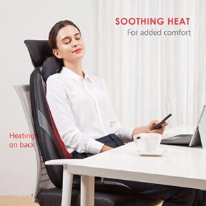 Snailax Shiatsu Massage Cushion with Heat Massage Chair Pad Kneading Back Massager for Home Office Seat use