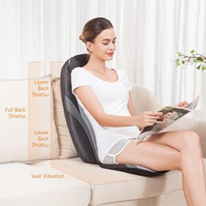 Snailax Shiatsu Massage Cushion with Heat Massage Chair Pad Kneading Back Massager for Home Office Seat use