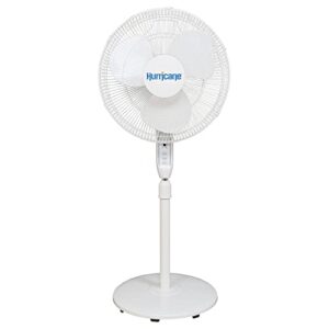 hurricane supreme oscillating stand fan w/ remote 16 in - white