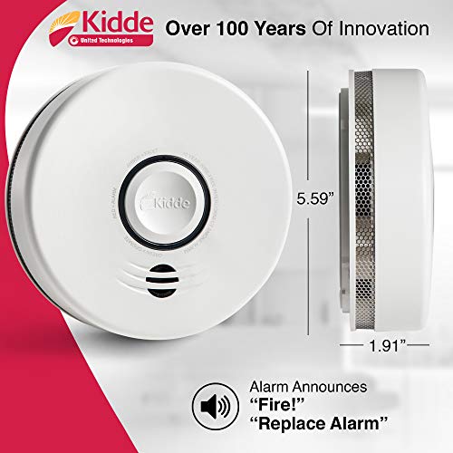 Kidde Smoke Detector, 10-Year Battery, Photoelectric Sensor Wire-Free Interconnect Smoke Alarm, Voice Alert