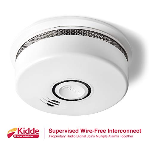 Kidde Smoke Detector, 10-Year Battery, Photoelectric Sensor Wire-Free Interconnect Smoke Alarm, Voice Alert