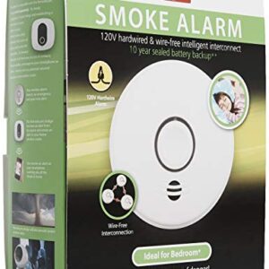 Kidde Wireless Smoke Detector, 10-Year Battery, Voice Alerts, Photoelectric Sensor Wire-Free Smoke Alarm