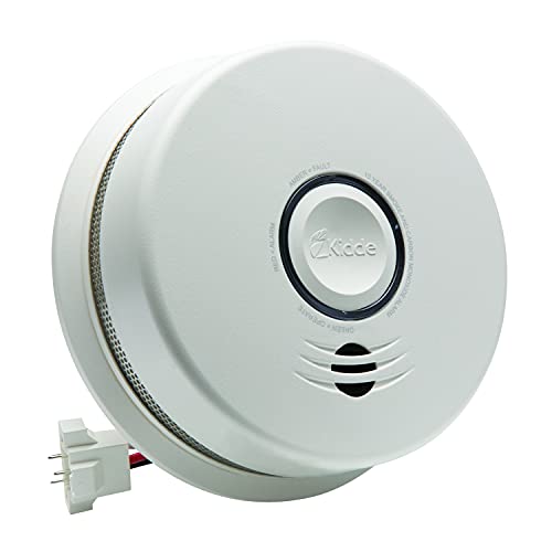 Kidde Wireless Hardwired Smoke Detector, 10-Year Battery Backup, Voice Alerts, Photoelectric Sensor Wire-Free Interconnect Combination Alarm