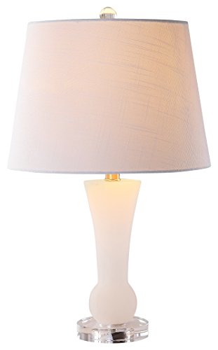 JONATHAN Y JYL5021A Eliza 23" Alabaster LED Table Lamp Glam Transitional Bedside Desk Nightstand Lamp for Bedroom Living Room Office College Bookcase LED Bulb Included, White