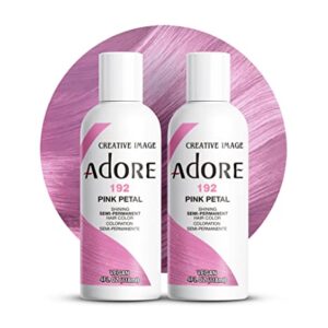 Adore Semi Permanent Hair Color - Vegan and Cruelty-Free Hair Dye - 4 Fl Oz - 192 Pink Petal (Pack of 2)