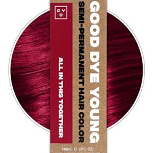 Good Dye Young Semi Permanent Red Hair Dye (All In This Together) – UV Protective Temporary Hair Color Lasts 15-24+ Washes – Conditioning Burgundy Hair Dye