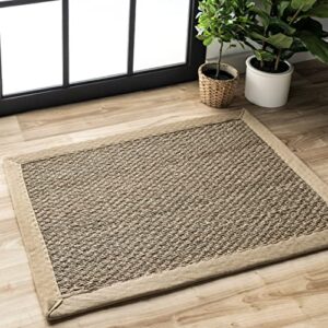 nuloom elijah farmhouse seagrass accent rug, 2' x 3', beige