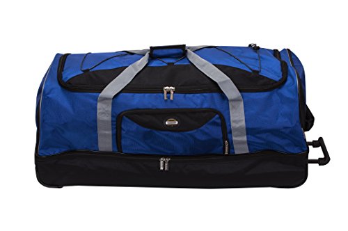 Rockland Drop Bottom Rolling Duffel Bag, Navy, 40-Inch