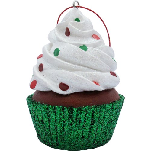 JILLSON & ROBERTS White Confetti Cupcake Christmas Tree Ornament