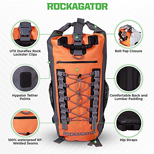 Rockagator Waterproof Backpacks - Hydric Series 40 Liter Hunting Camouflage Quick-Submersion Waterproof Backpack, River Dry Bag for Canoeing, Kayaking or Rafting, Covert